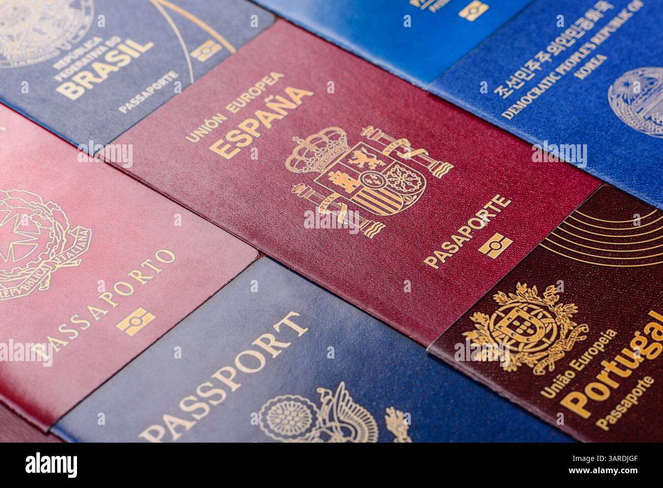 Passports of citizens of different countries of the world, background ...