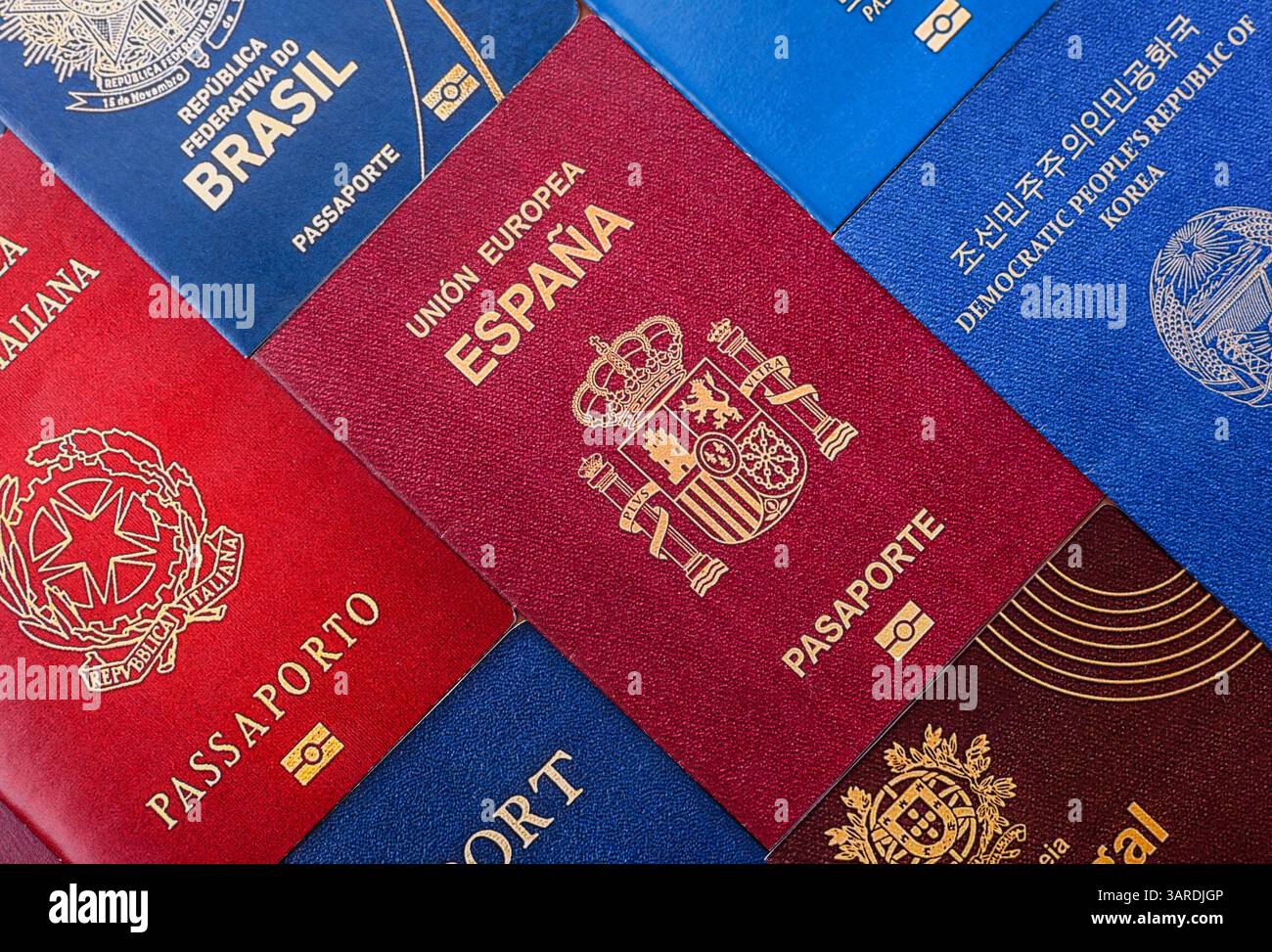 Passports of citizens of different countries of the world, background ...