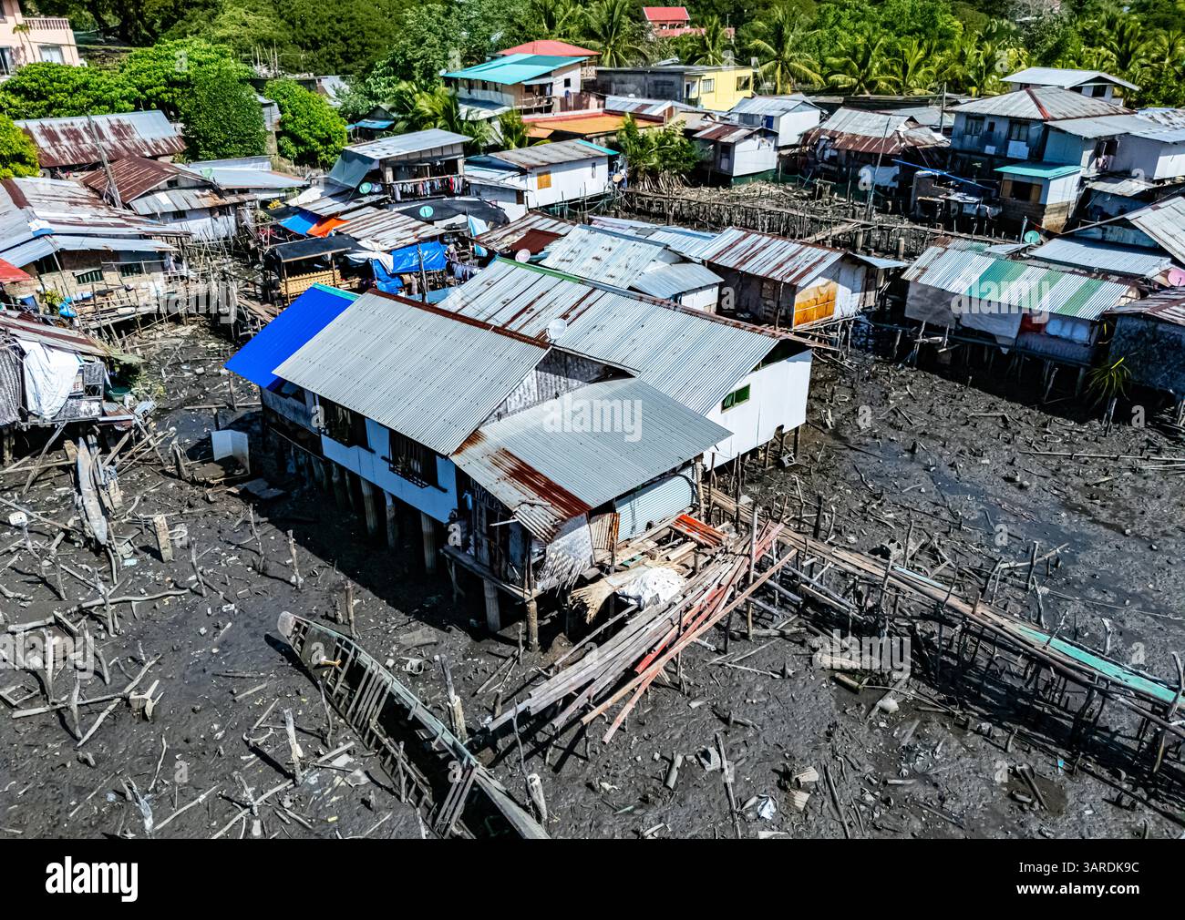 Impoverished district of Coron town, in the province of Palawan ...
