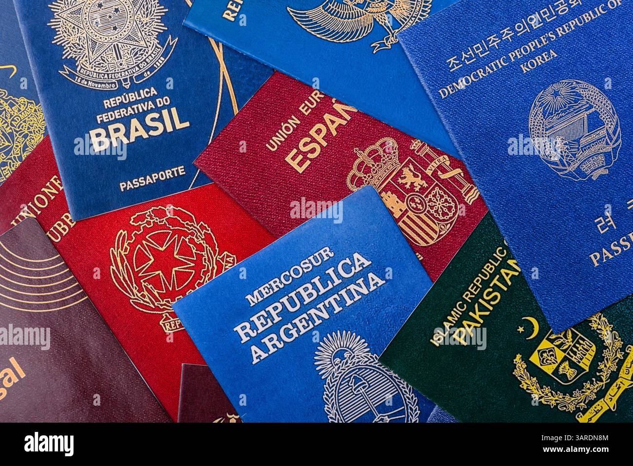 Passports of citizens of different countries of the world, background ...