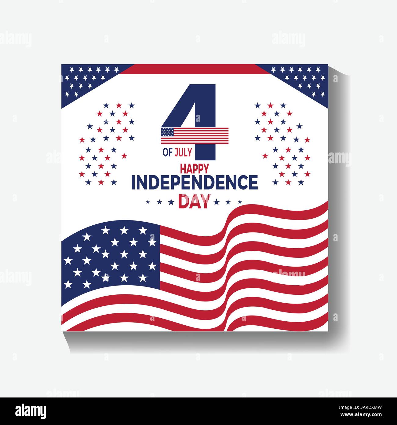 4th of July Independence Day Vector Banner USA Flag Design for Social ...