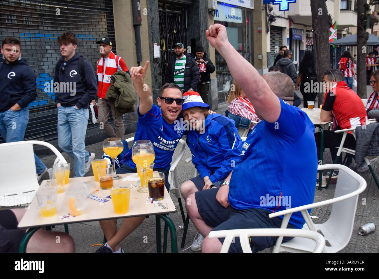 Bilbao, Spain, April 17, 2025: Rangers fans before the 2024-25 UEFA ...