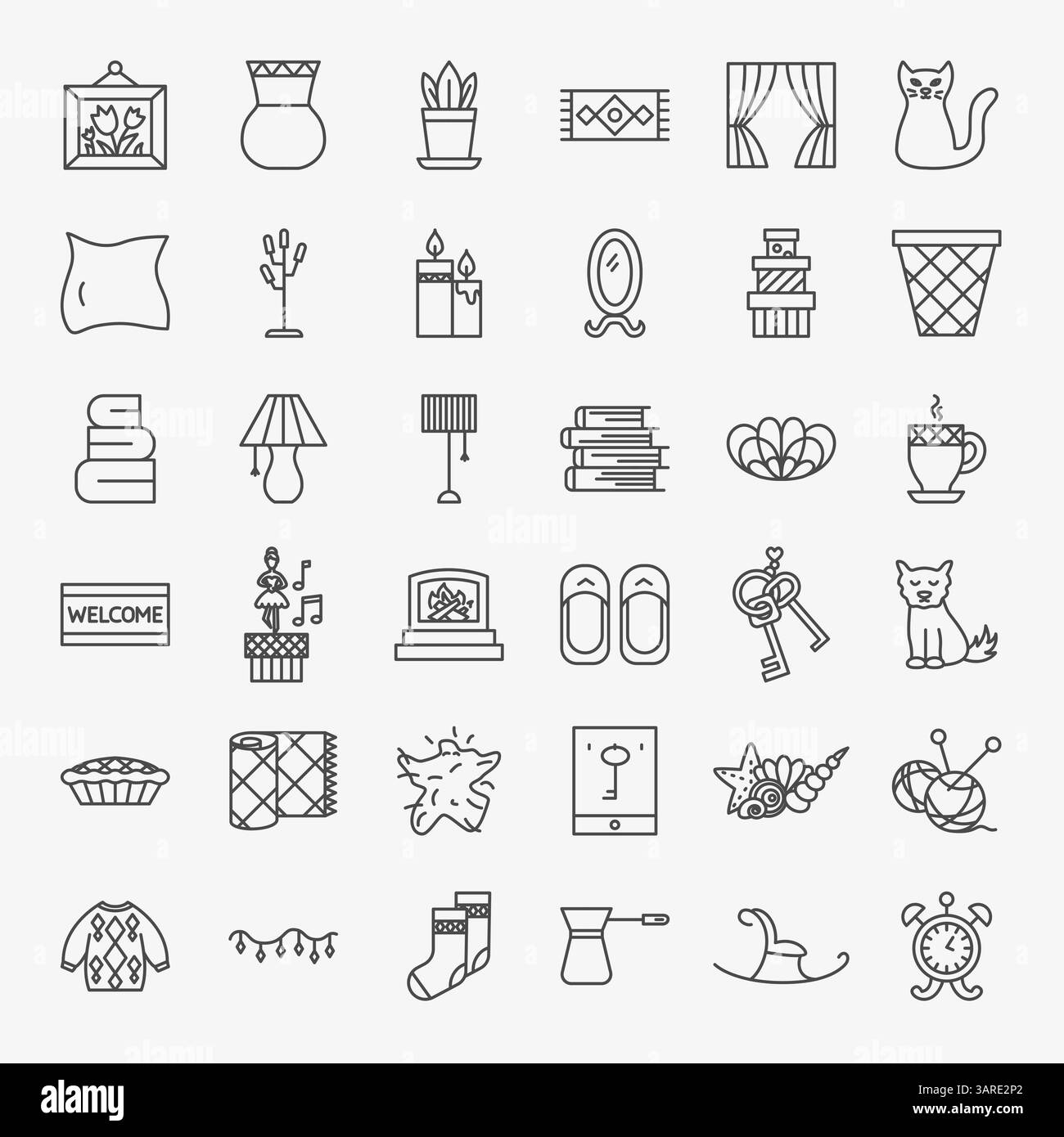 Carpet line icon home Black and White Stock Photos & Images - Alamy