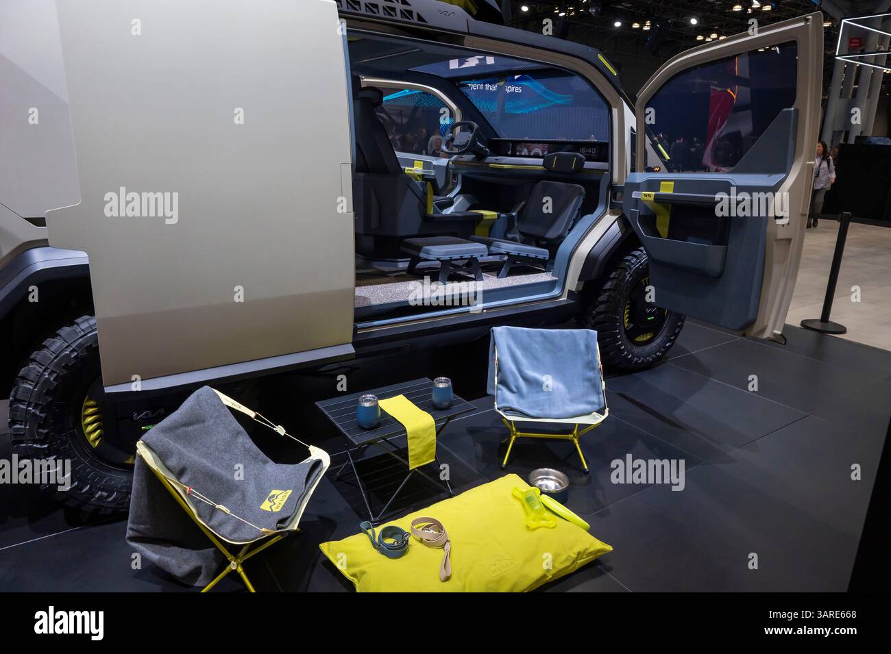 New York, United States. 16th Apr, 2025. Kia's PV5 WKNDR Concept EV Off ...