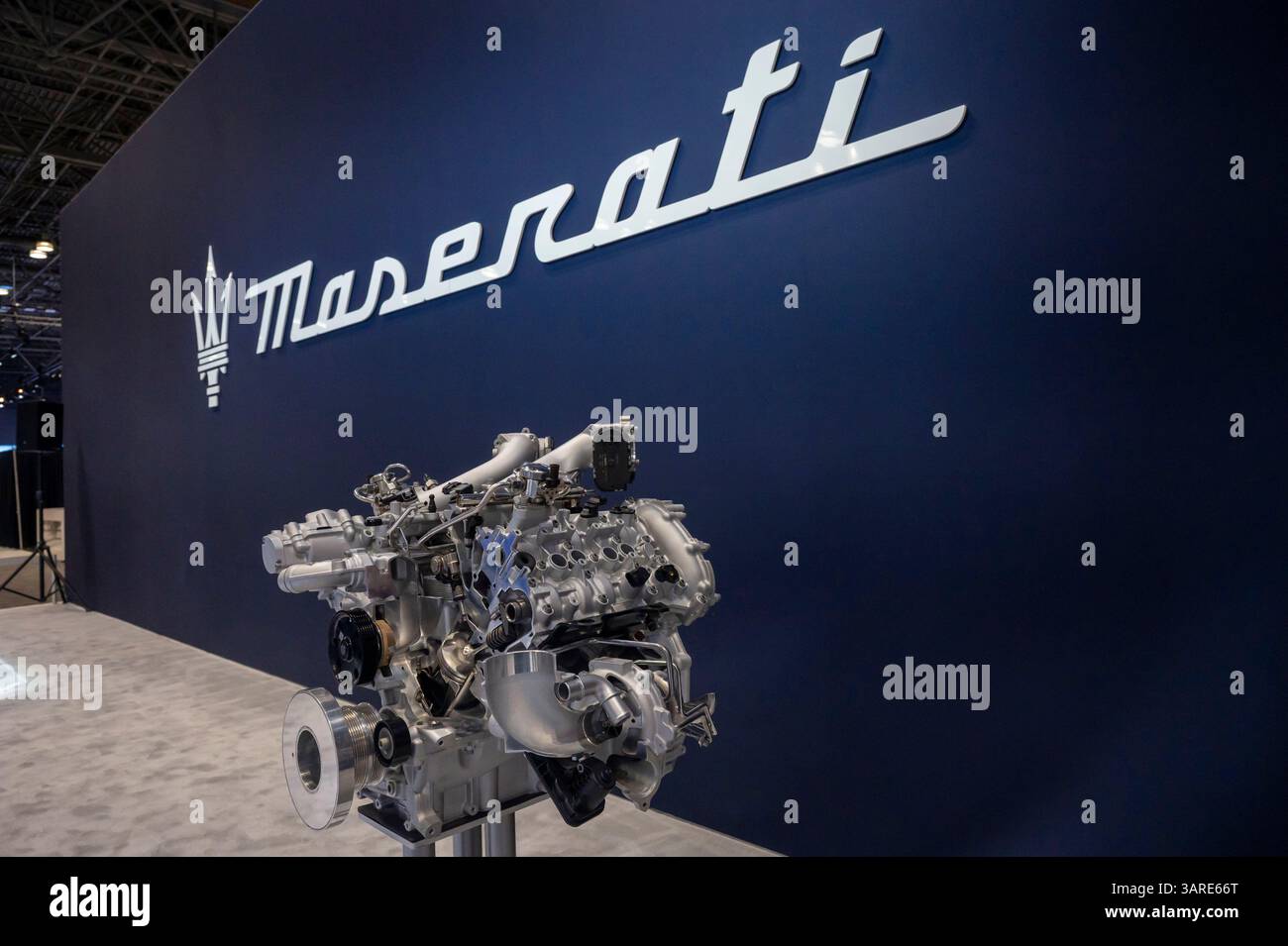 New York, United States. 16th Apr, 2025. A Maserati twin-turbo 3.0 ...