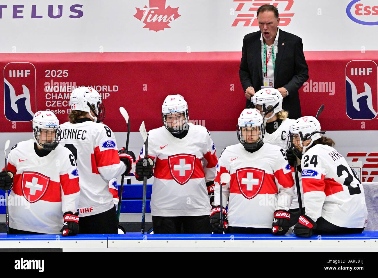 Budweis, Czech Republic. 17th Apr, 2025. Head coach Colin Muller (SUI ...