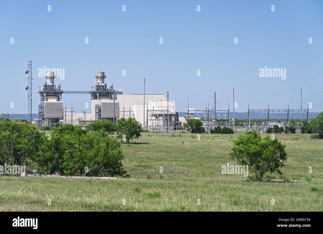 Ferguson natural gas electricity power plant with two turbines on LBJ ...