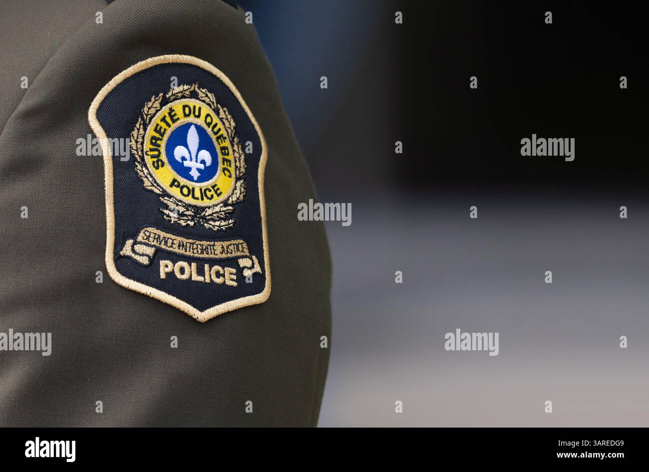 Montreal, Canada. 10th Sep, 2024. A Quebec provincial police shoulder ...