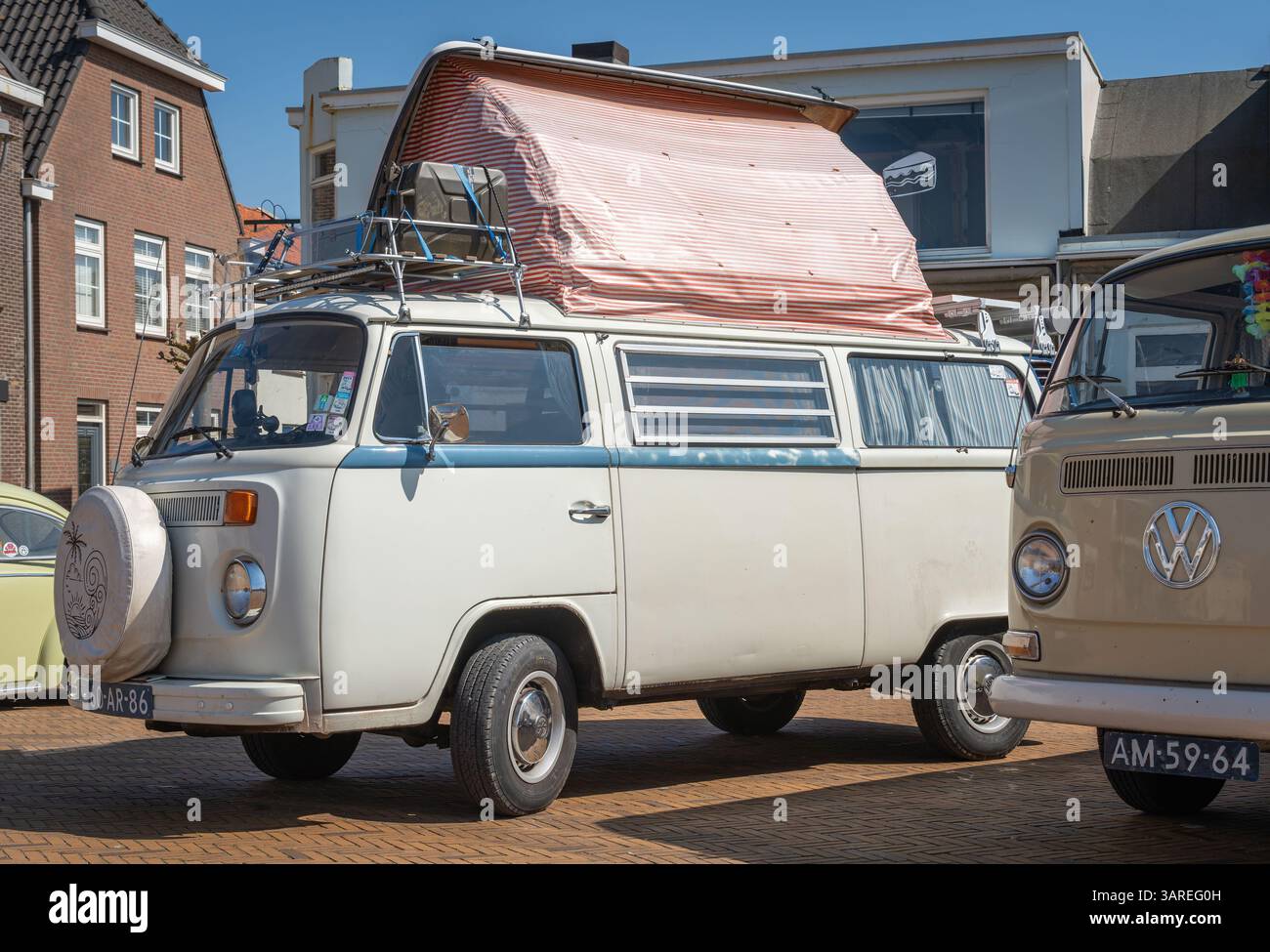 Katwijk aan Zee, The Netherlands, 12.04.2025, Retro Volkswagen camper ...