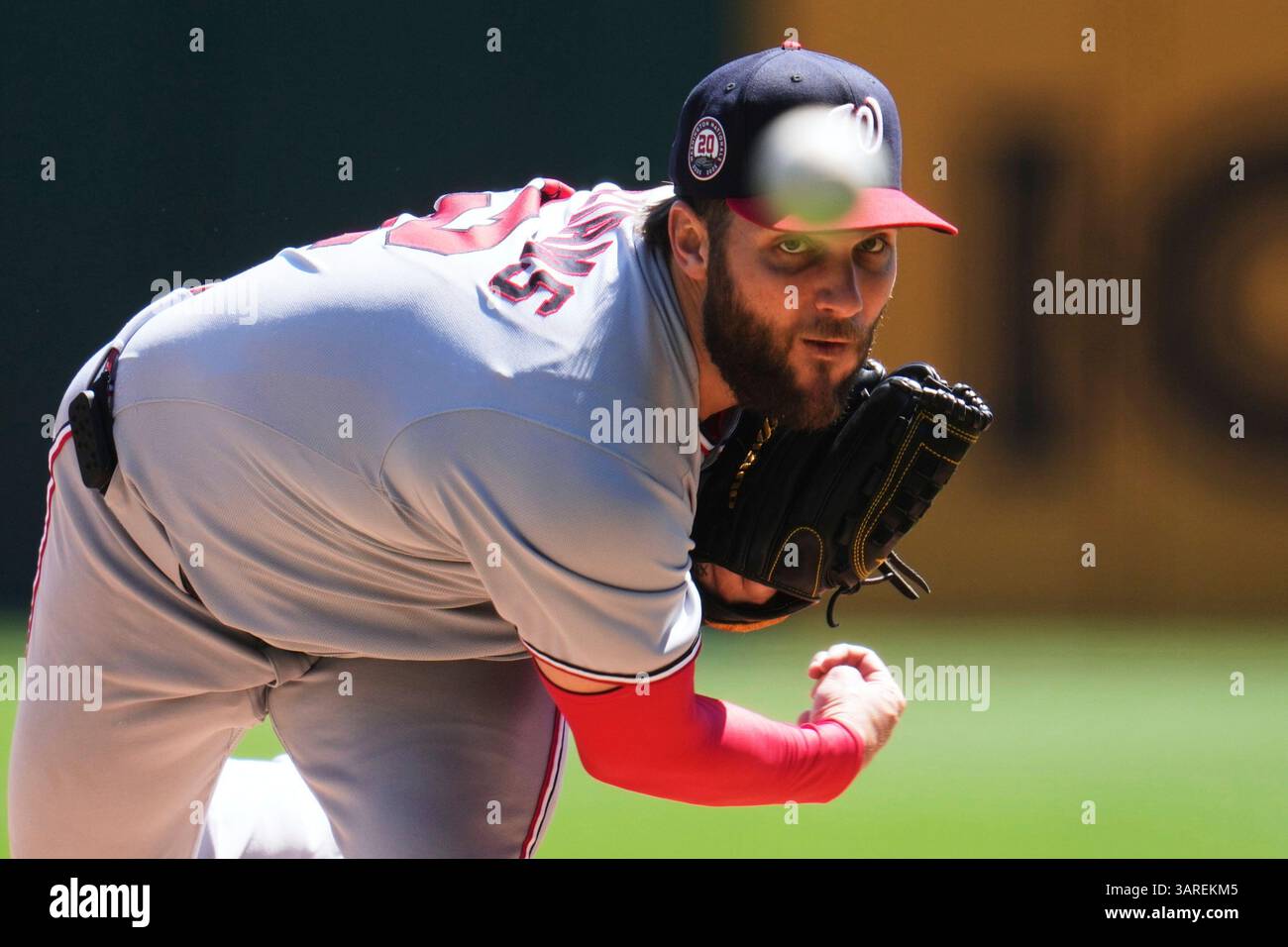 Washington Nationals pitcher Trevor Williams delivers during the first ...