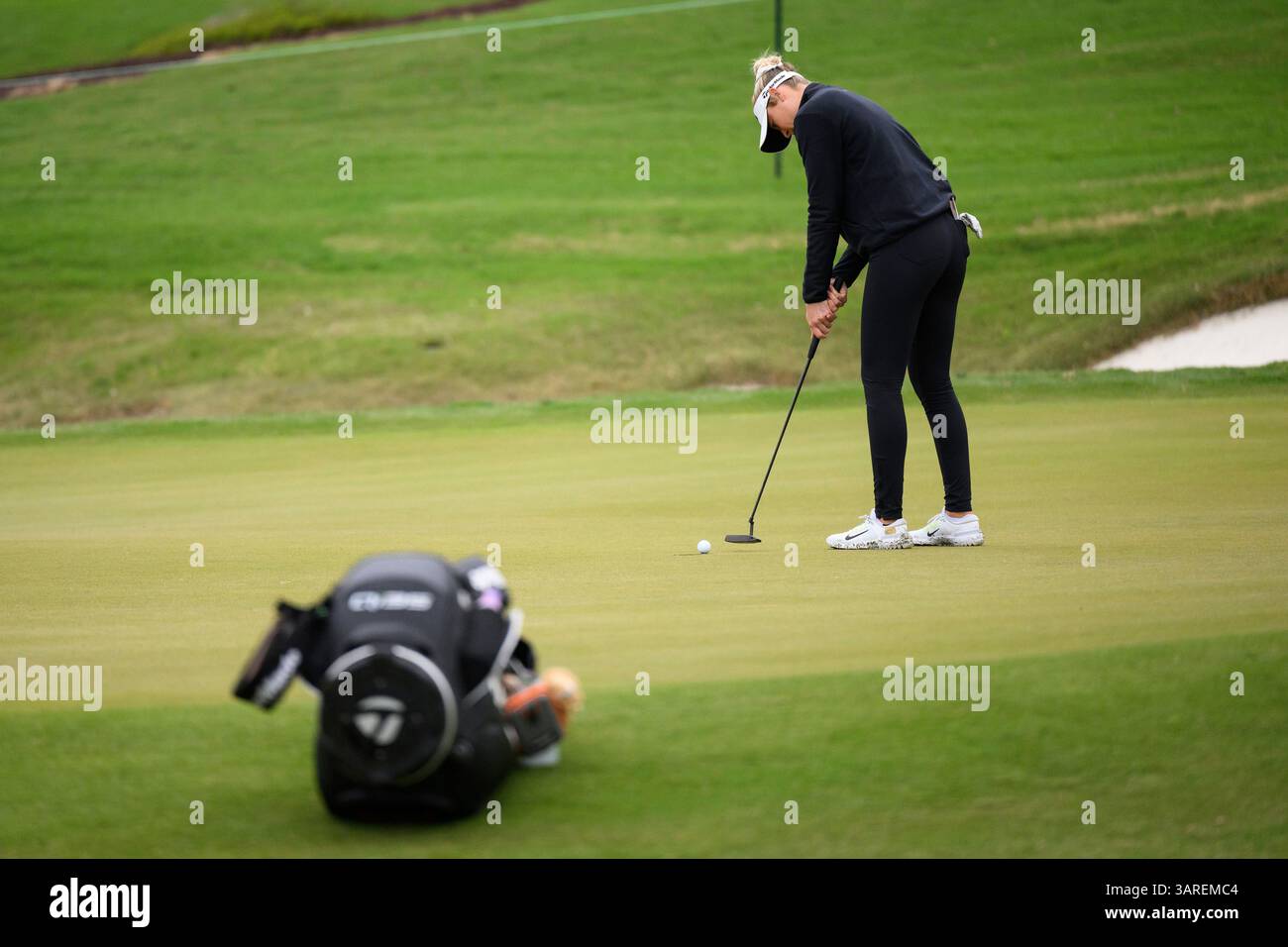Nelly Korda putts on the 12th green during the first round of the LPGA's JM Eagle LA ...