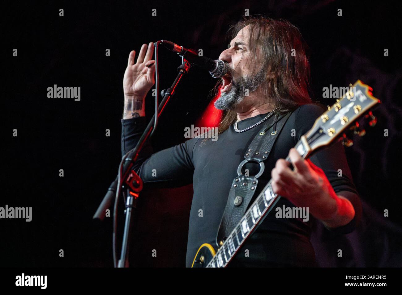 April 09, 2025: Sakis Tolis plays with Rotting Christ in Milan, Italy ...