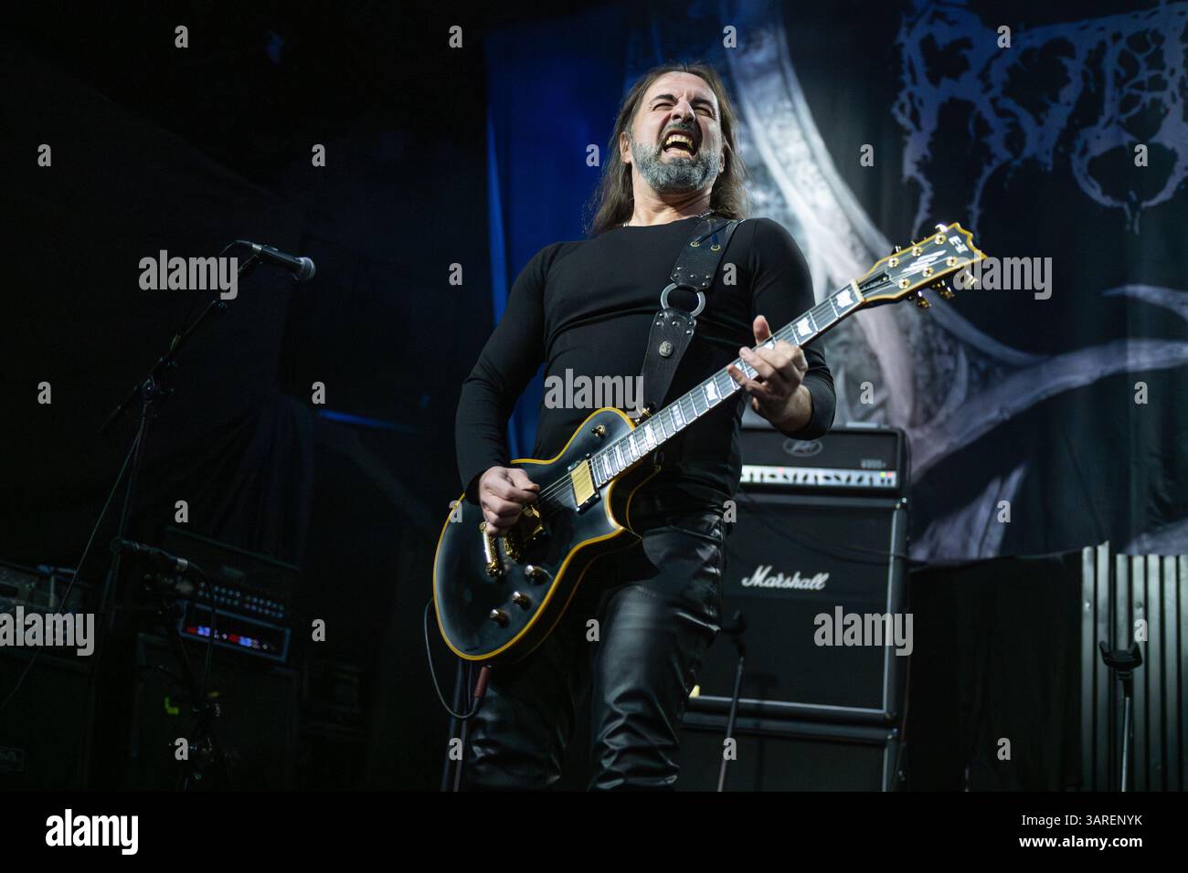 April 09, 2025: Sakis Tolis plays with Rotting Christ in Milan, Italy ...