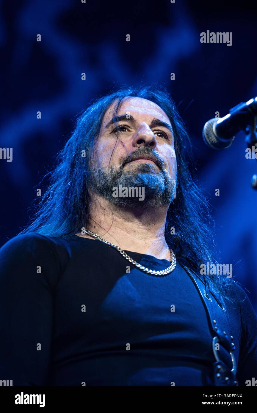 April 09, 2025: Sakis Tolis plays with Rotting Christ in Milan, Italy ...