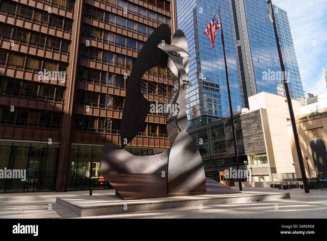 Chicago, Illinois - United States - April 6th, 2025: Downtown sculpture ...