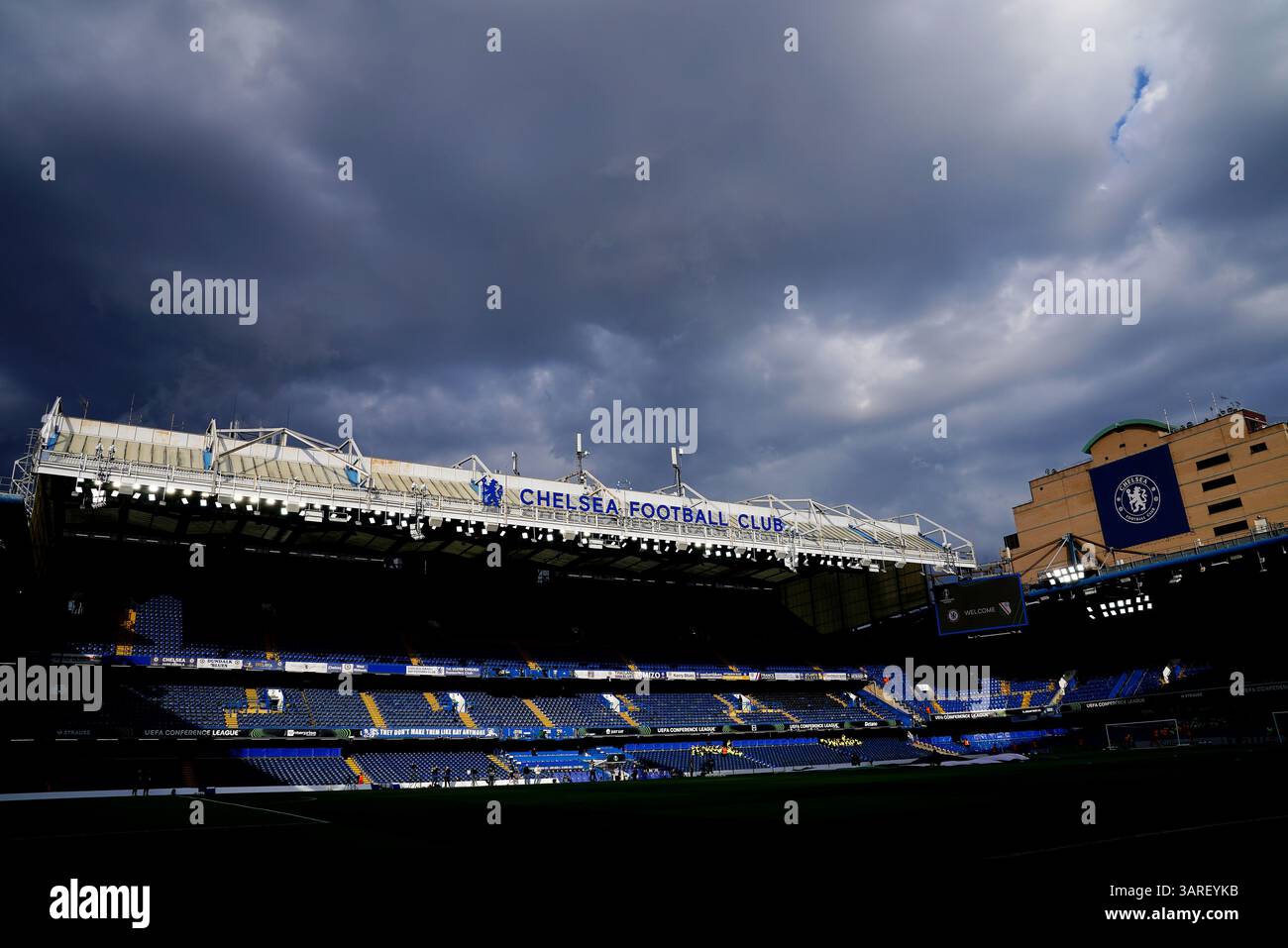A general view inside Stamford Bridge, London, ahead of the UEFA ...