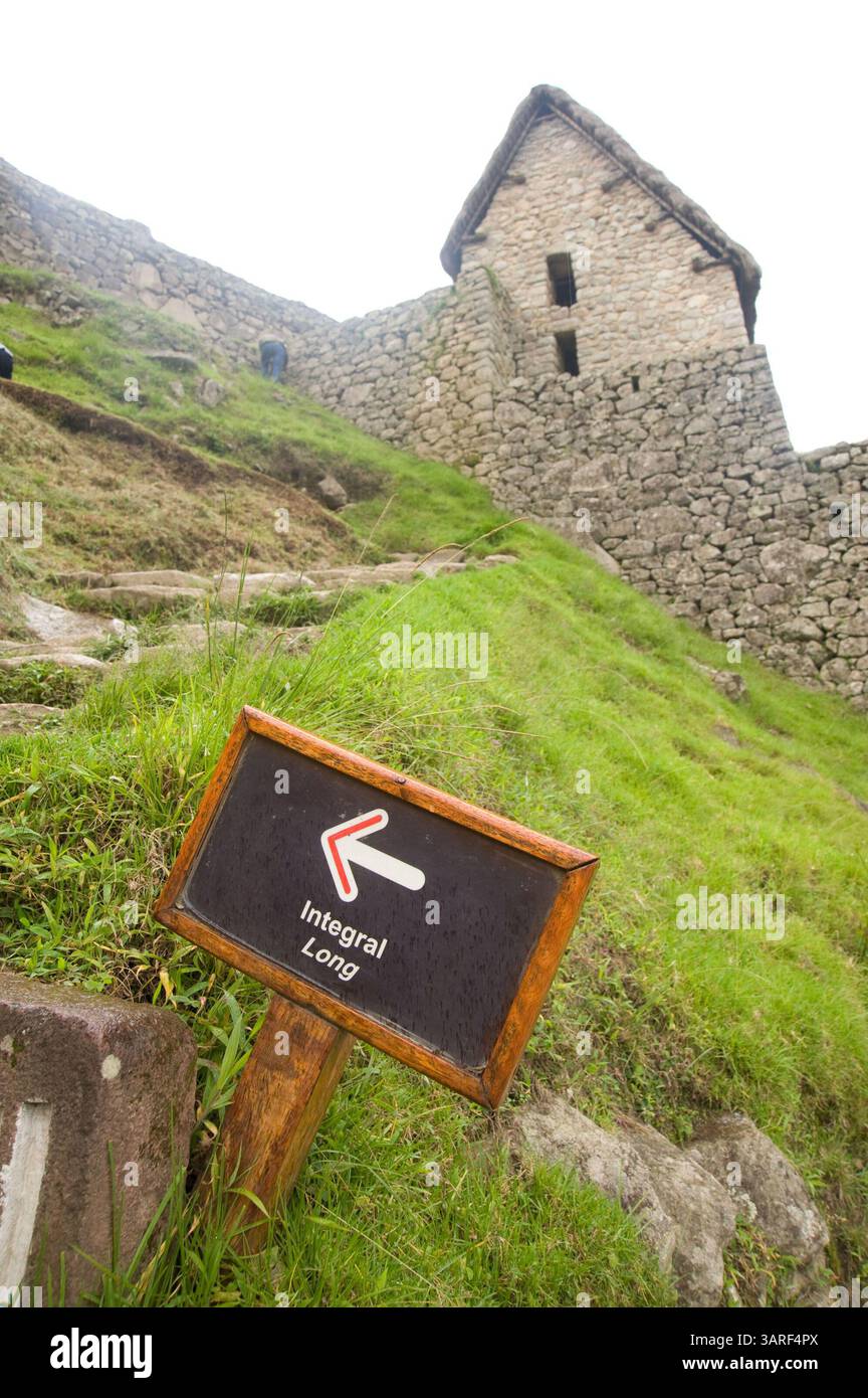 Dec 12, 2009 - Machu Picchu, Peru - A sign at one of the trail heads ...