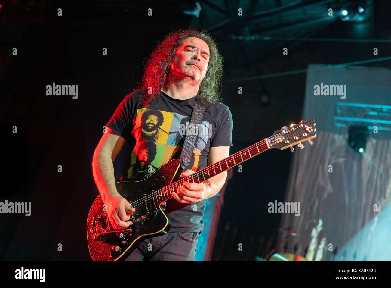 April 08, 2025: Sascha Paeth plays with Avantasia in Milan, Italy Stock ...
