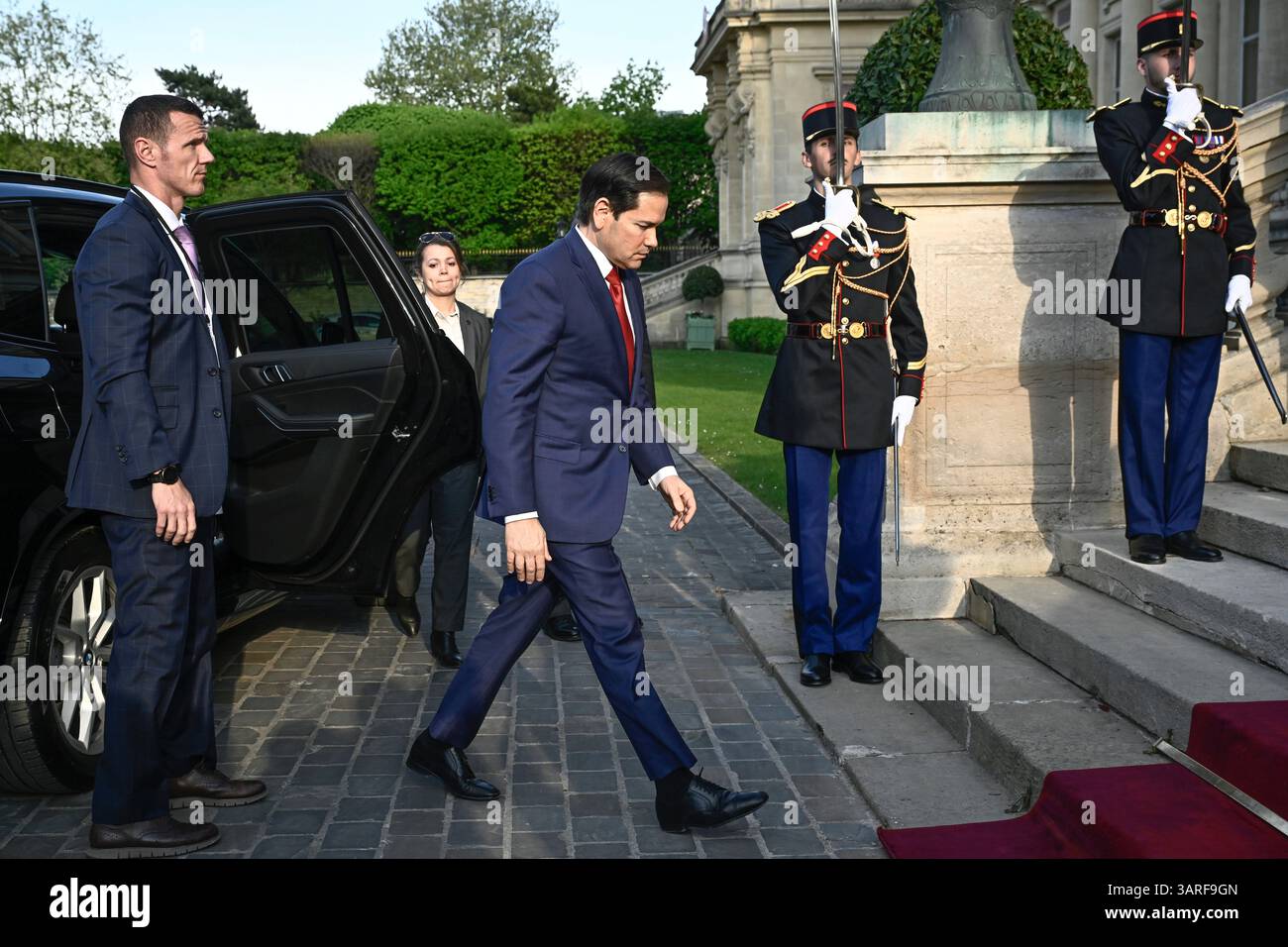 US Secretary of State Marco Rubio arrives at the Quai d'Orsay, France's ...