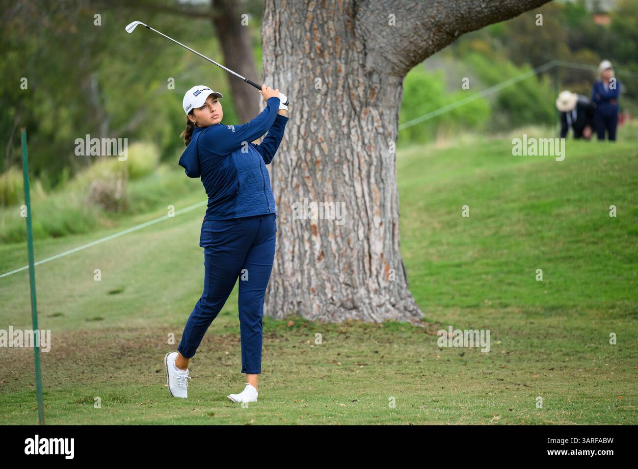 Alexa Pano hits from the second fairway during the first round of the ...