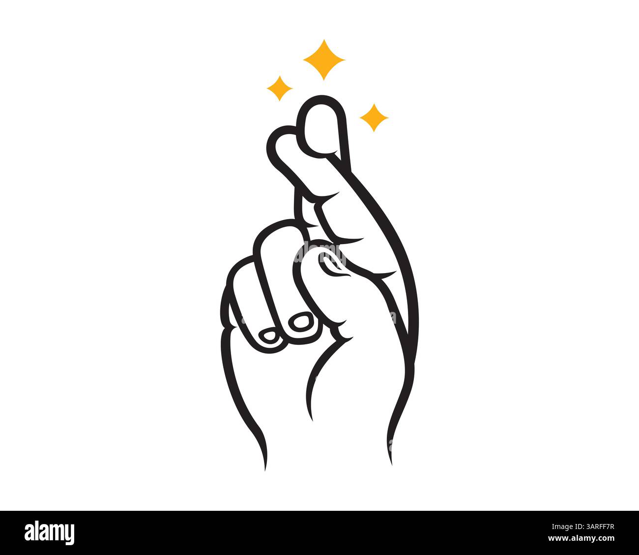 Crossed fingers good luck Stock Vector Images - Alamy