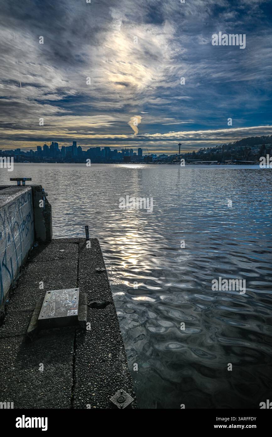 View from the Gas Works Park in Seattle to the Lake Union, WA Stock ...
