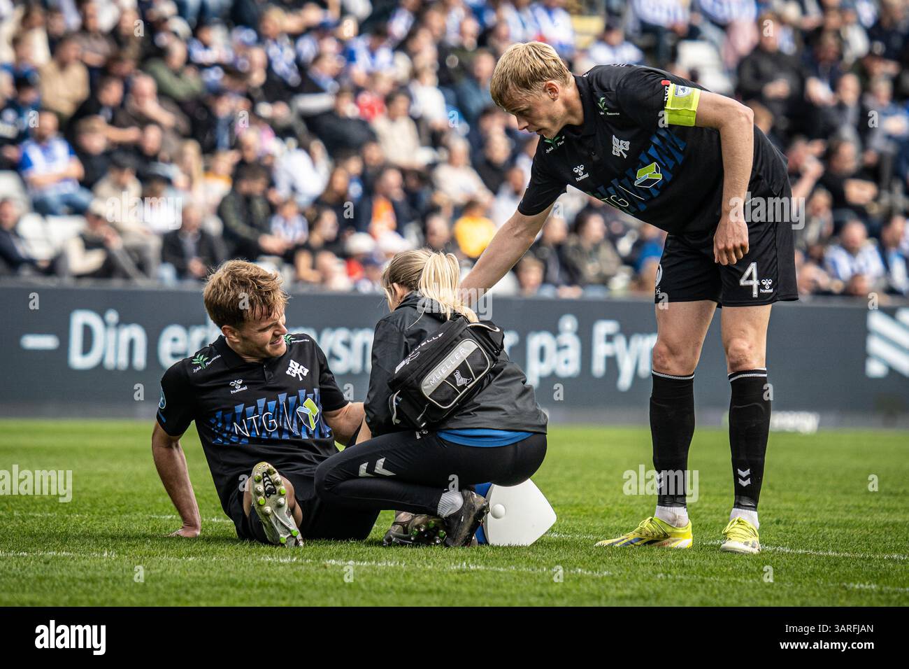 Odense, Denmark. 17th Apr, 2025. Christian Vestergaard (4) of Kolding ...