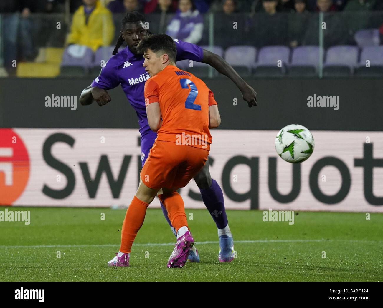 Fiorentina’s Moise Kean goal of 2-1 during the UEFA Conference League ...