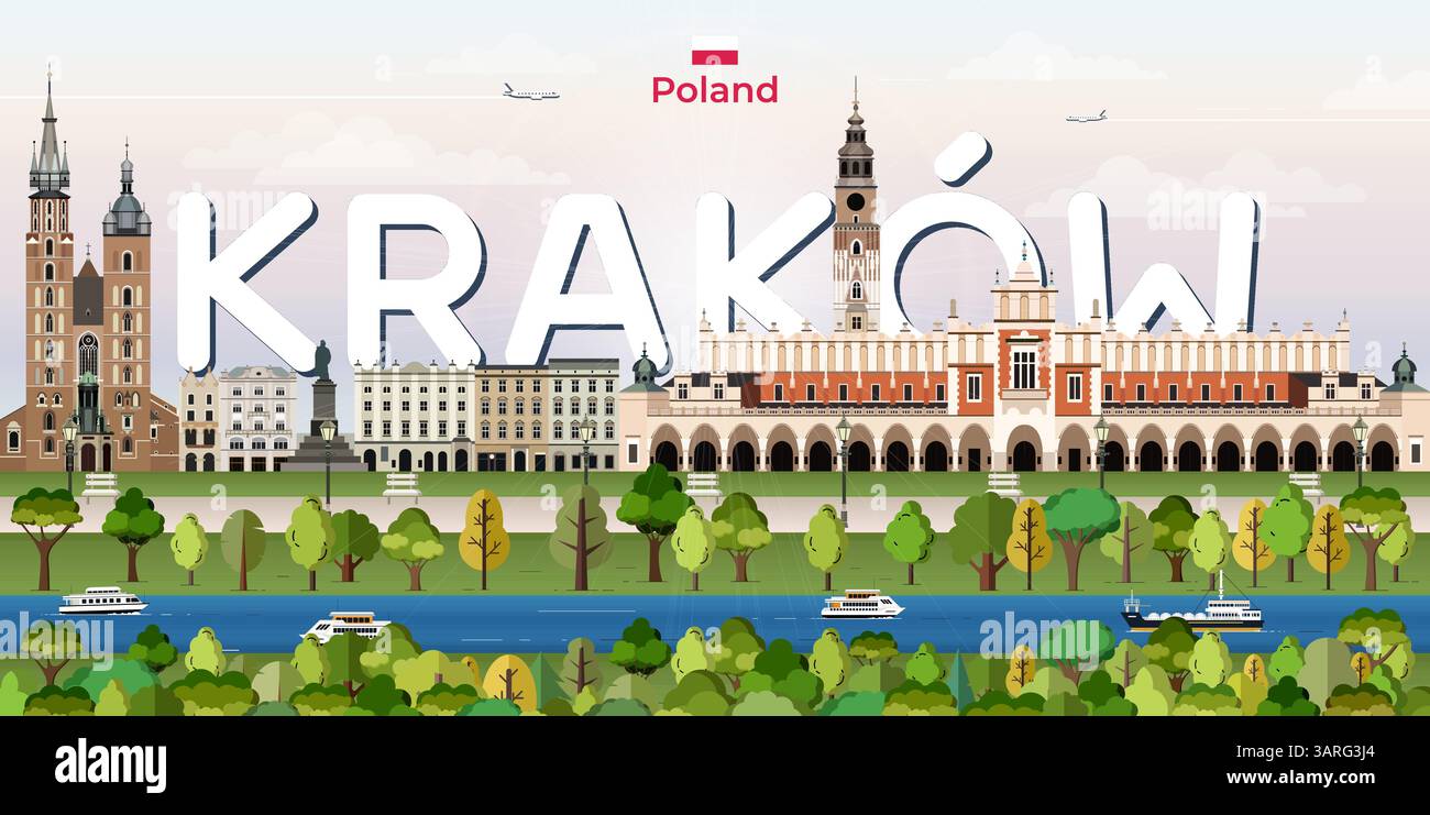 Krakow city life Stock Vector Images - Alamy