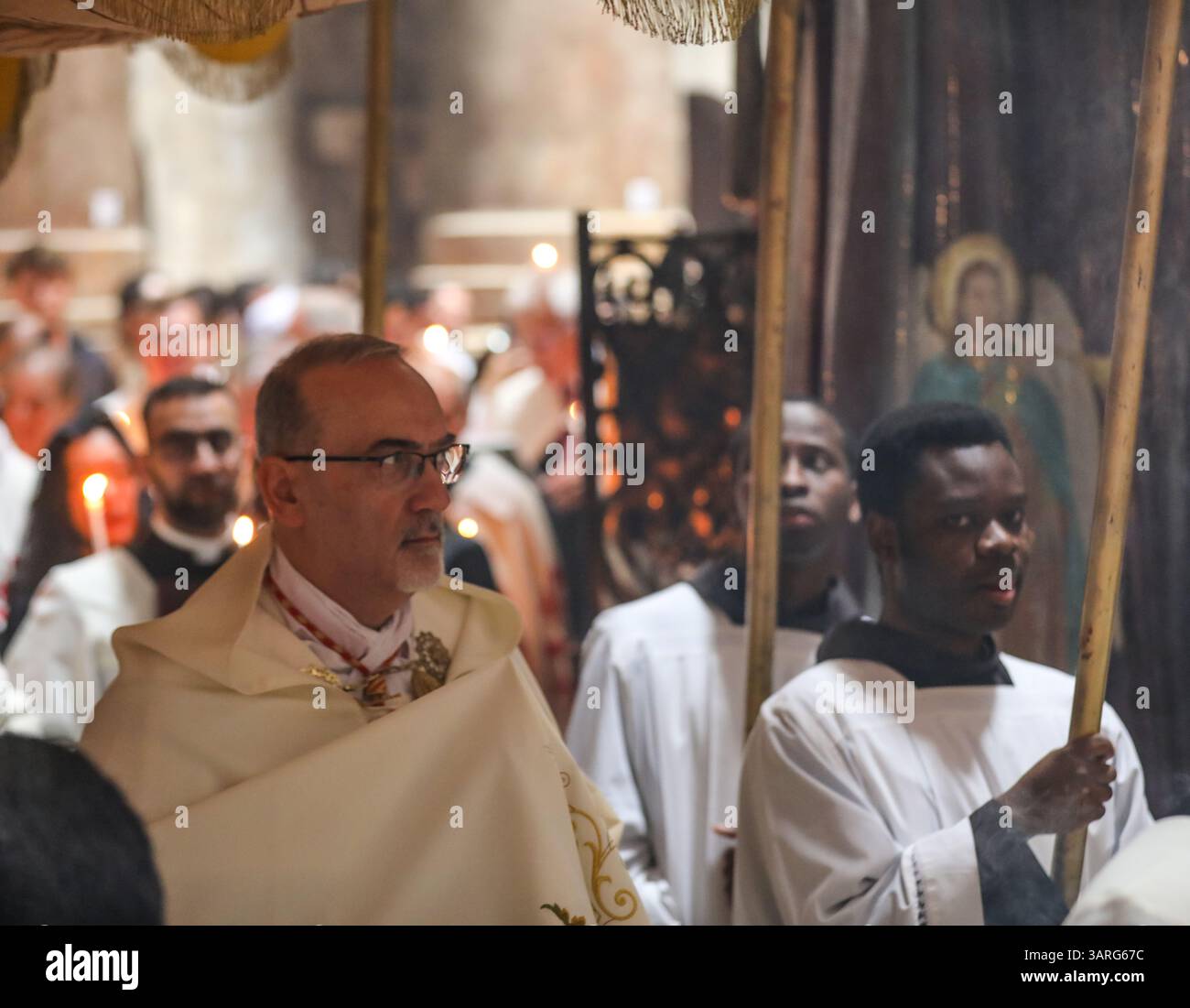 Jerusalem, Israel, 17th April, 2025 Cardinal Pierbattista Pizzaballa ...