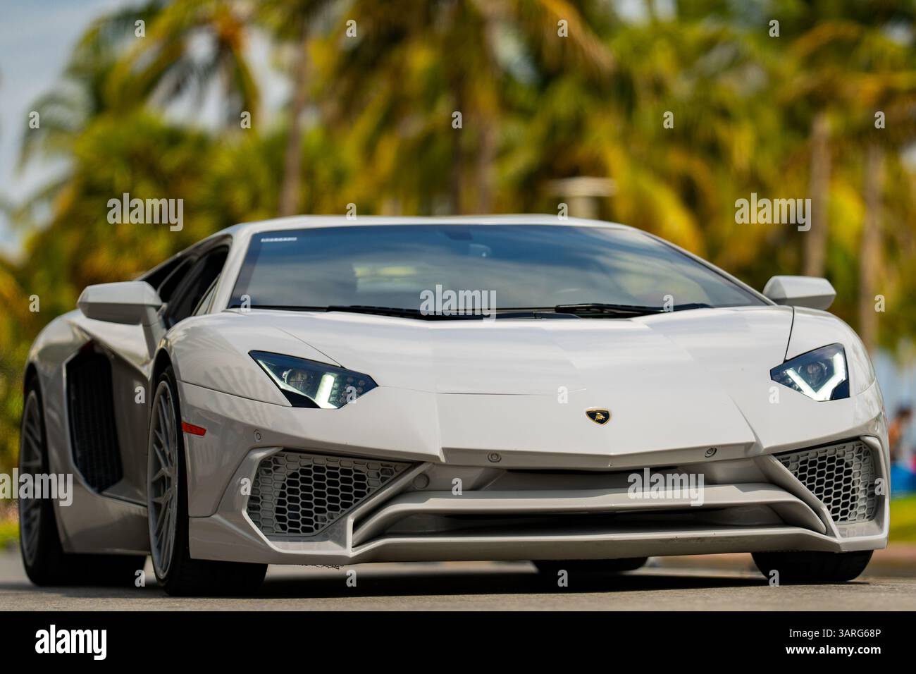 April 3, 2025. Miami. Lambo concept. Lamborghini sportscar on the road ...