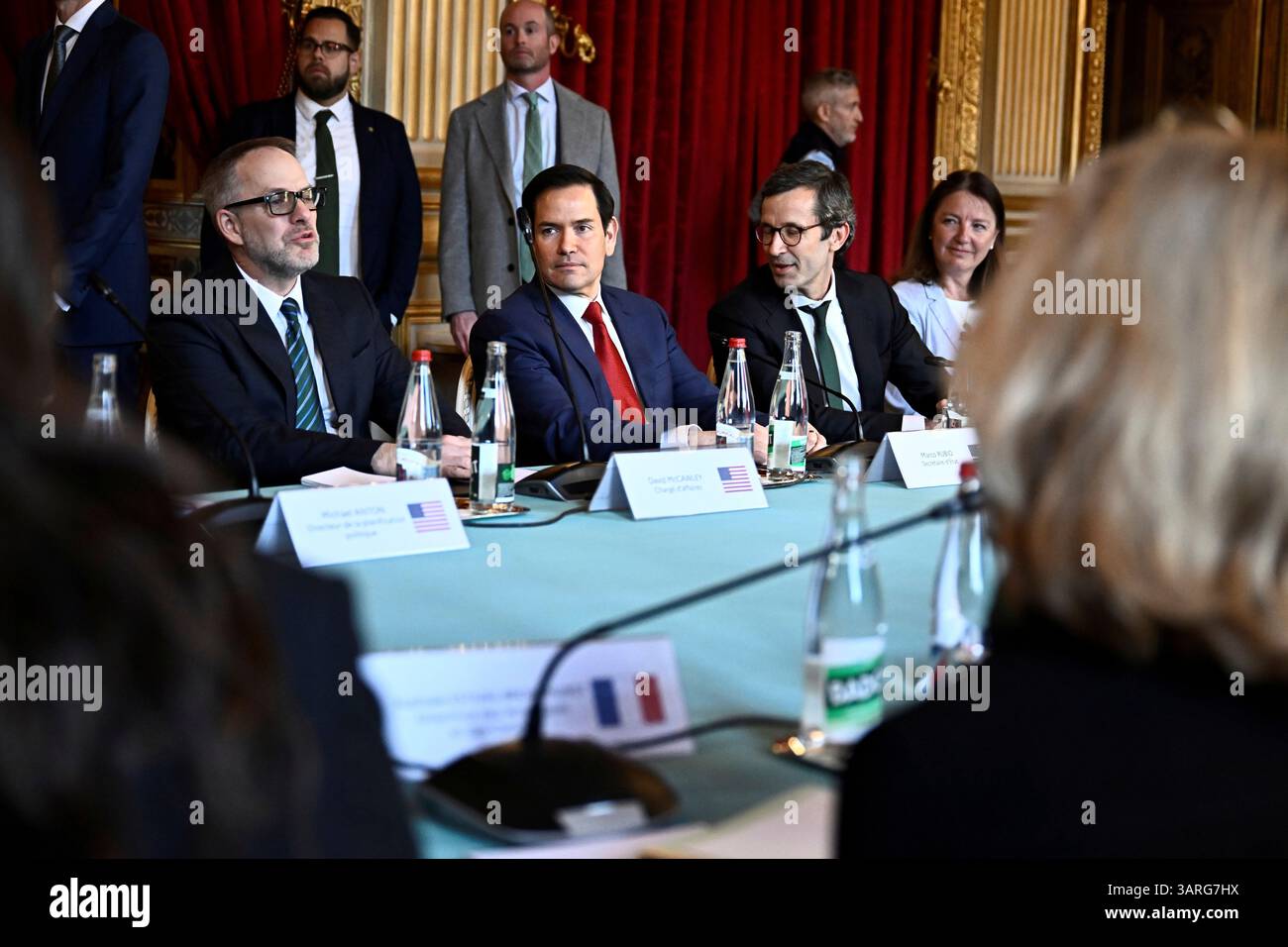 US Secretary of State Marco Rubio, center, and Germany's Political ...