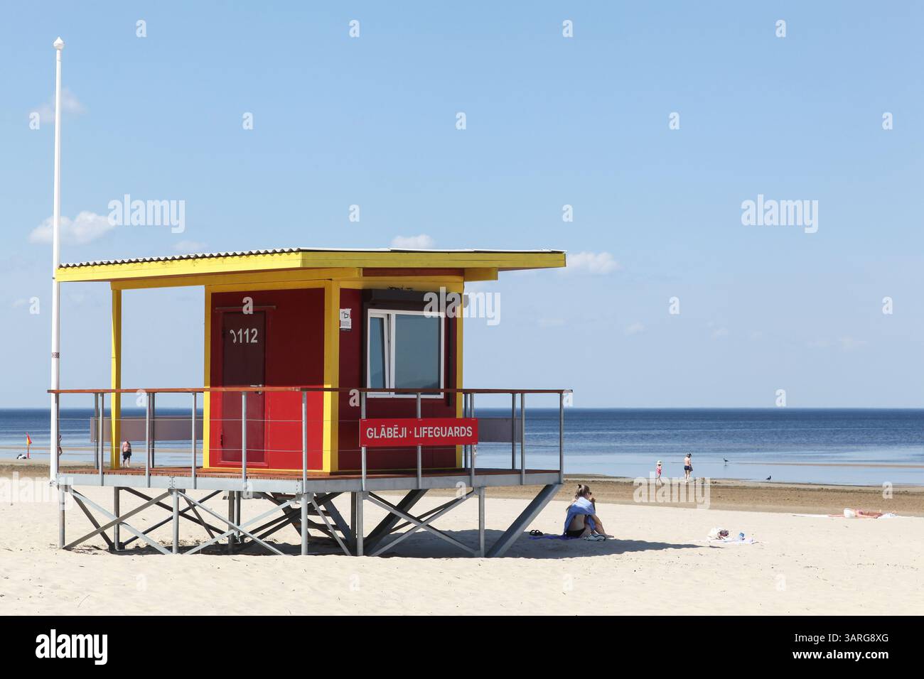 Lifeguards station on the beach of Jurmala in Latvia Stock Photo - Alamy