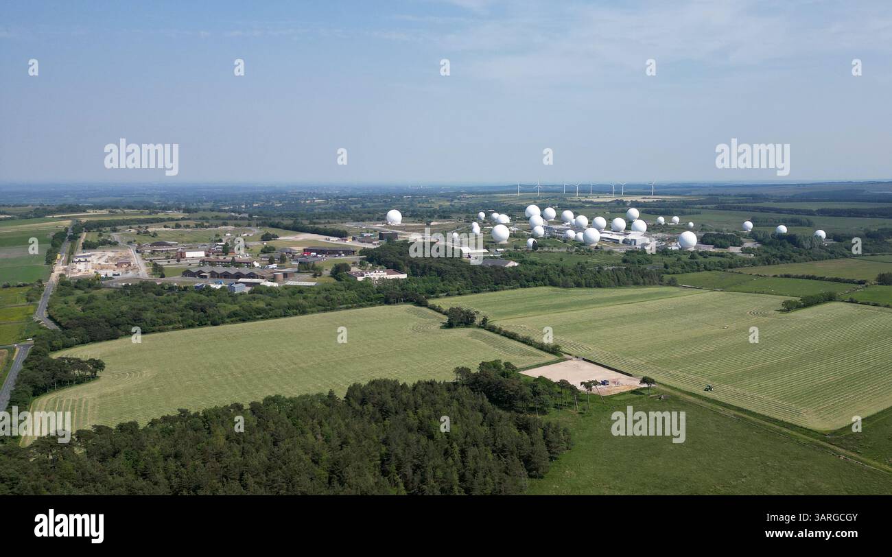 aerial view of RAF Menwith Hill near Harrogate, provides communications ...