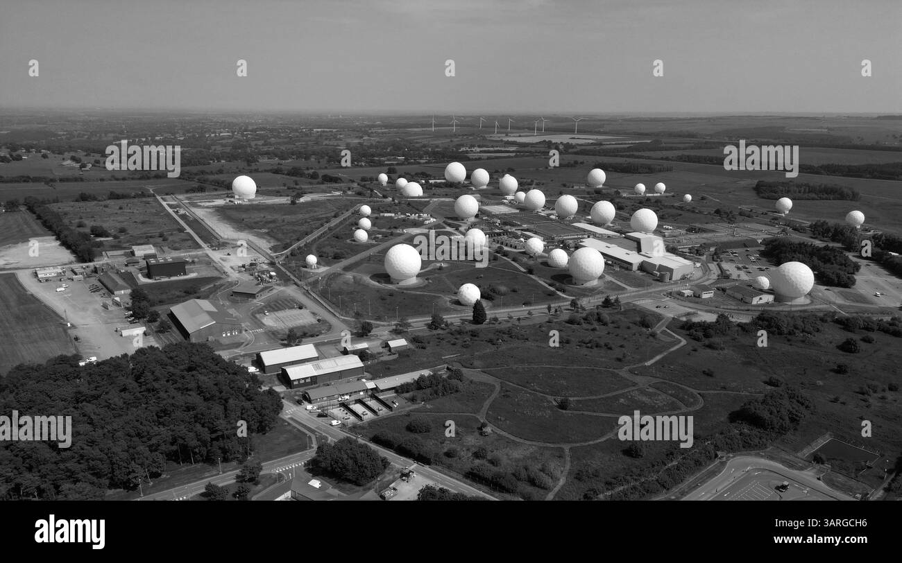 aerial view of RAF Menwith Hill near Harrogate, provides communications ...