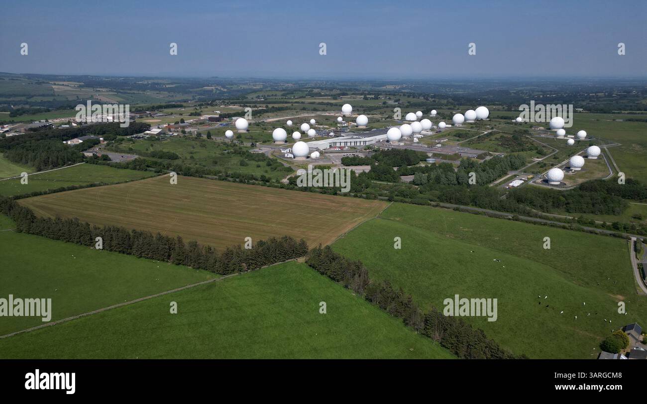 aerial view of RAF Menwith Hill near Harrogate, provides communications ...