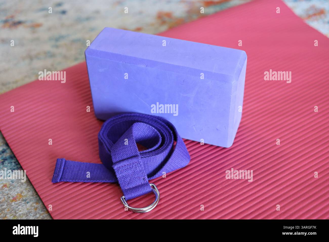 Yoga practice on mat hi-res stock photography and images - Alamy