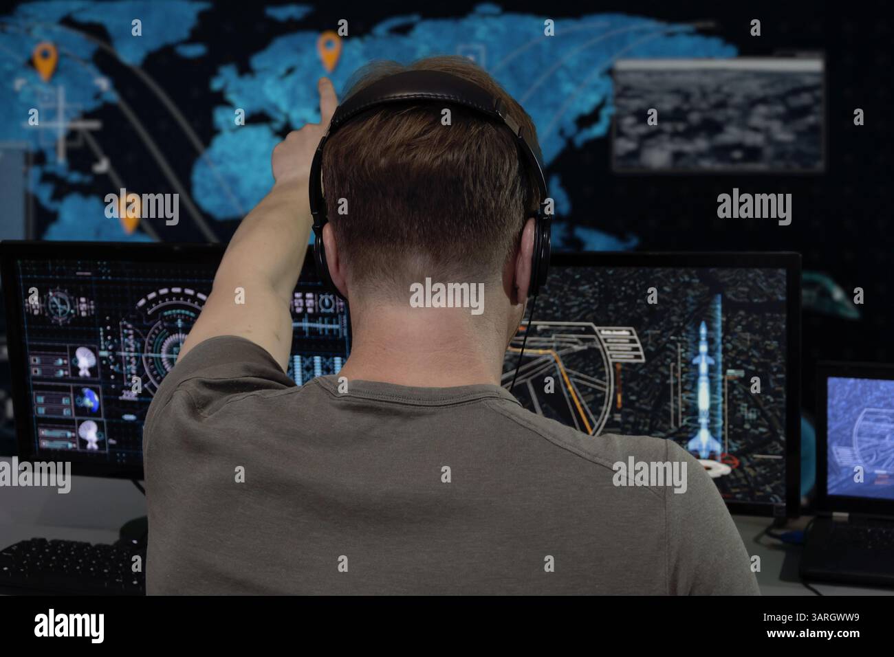 National security agency monitors hi-res stock photography and images ...