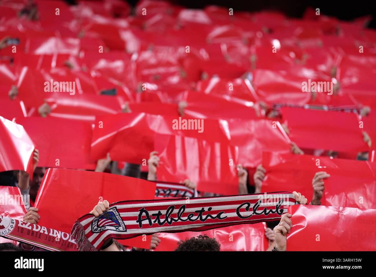 Athletic Bilbao fans in the stands during the UEFA Europa League ...