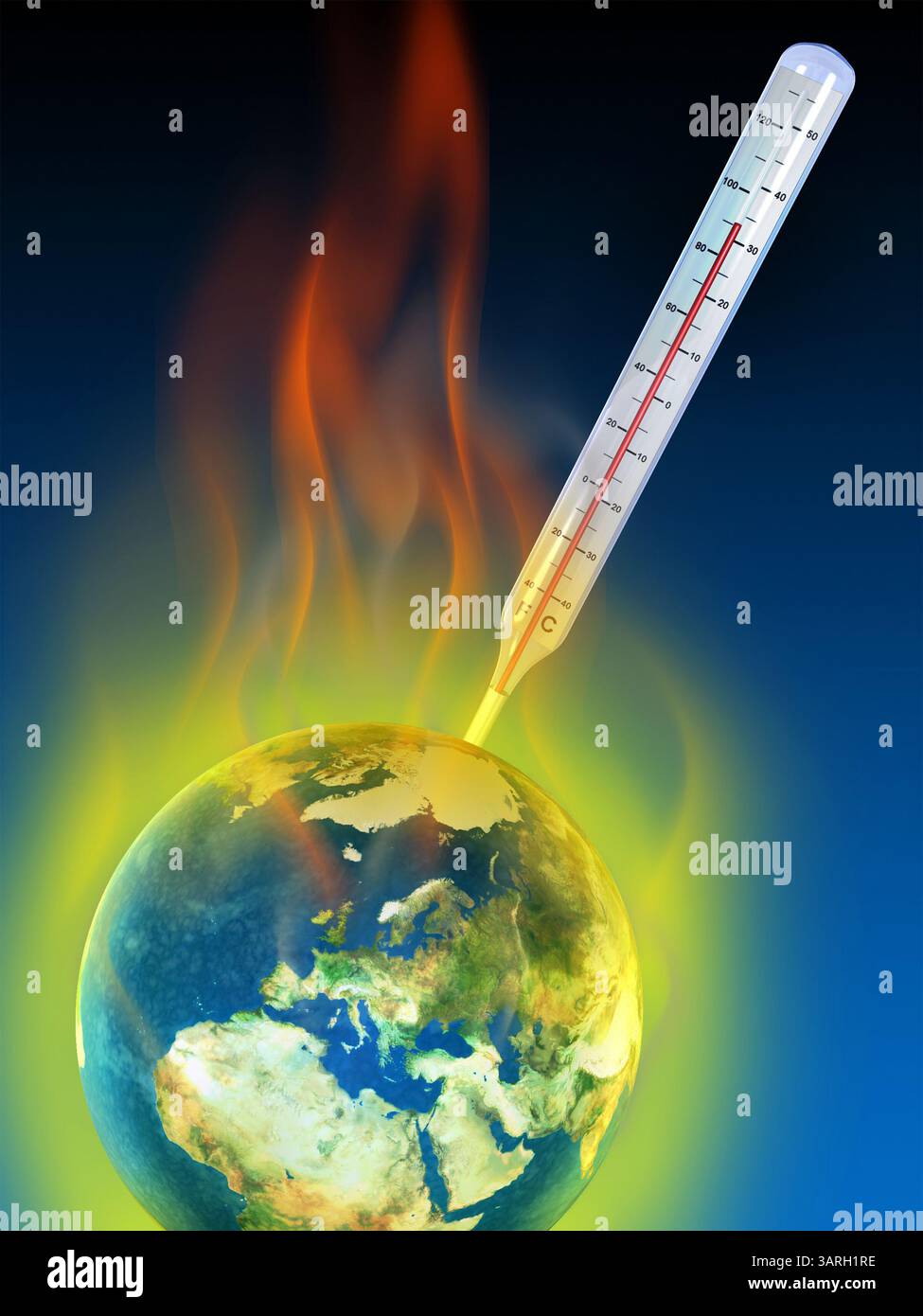 Rising Earth temperature Stock Photo - Alamy