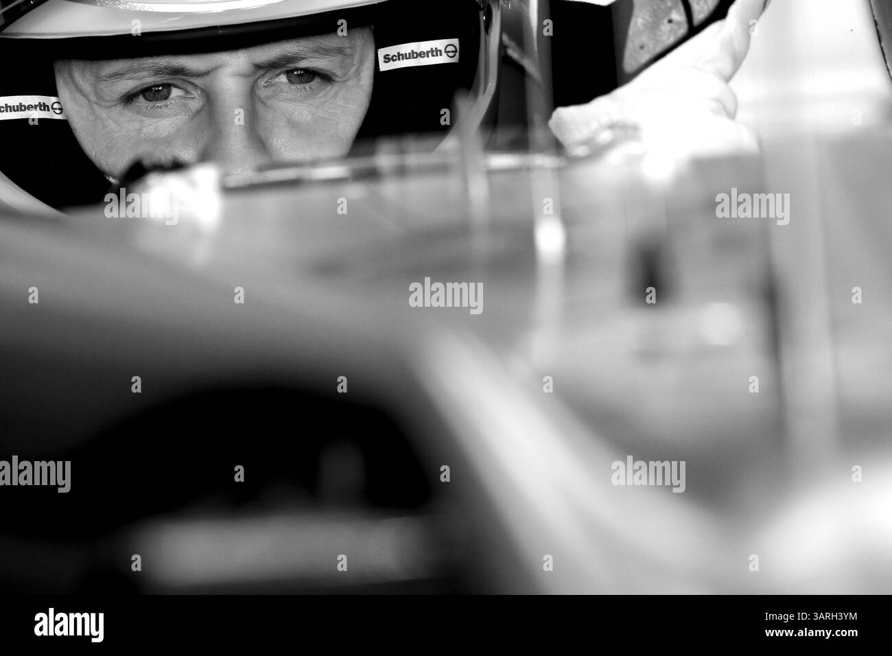 Mercedes gp formula one Black and White Stock Photos & Images - Alamy