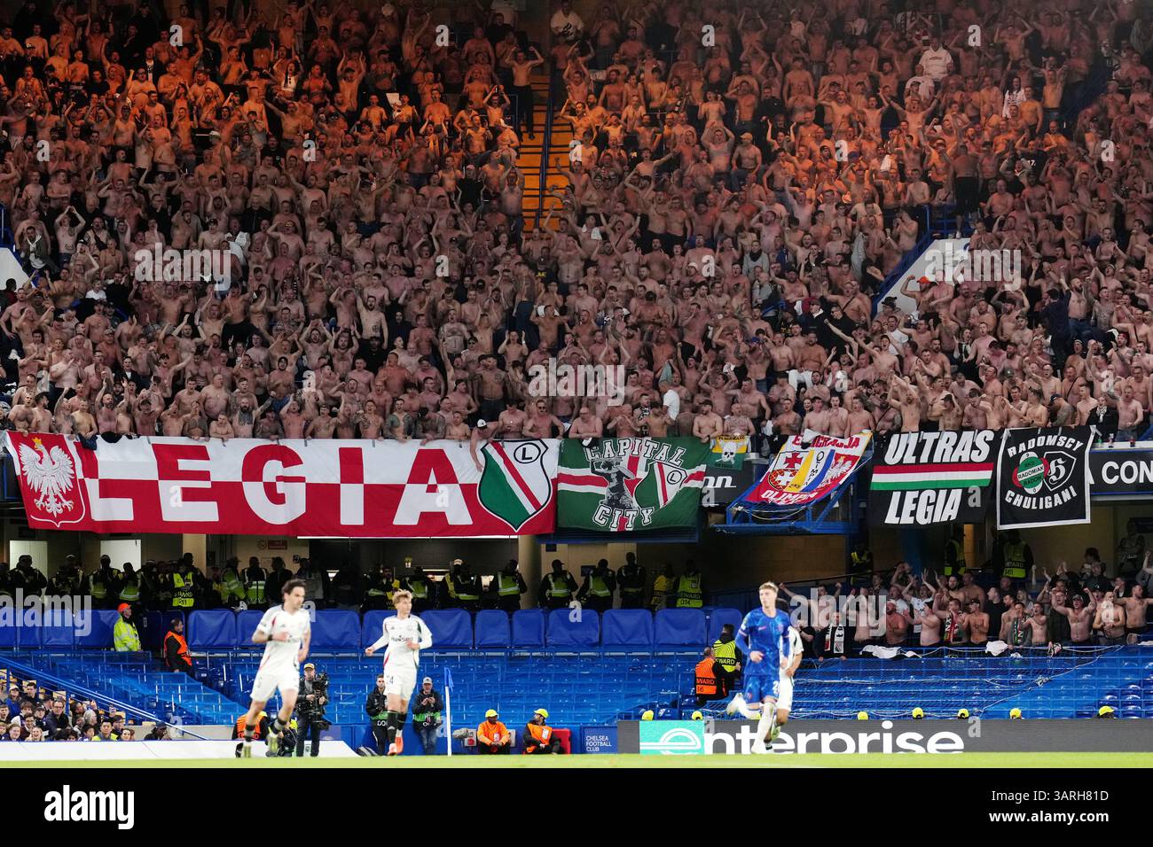 Legia Warsaw fans celebrate in the stands after Tomas Pekhart scored ...