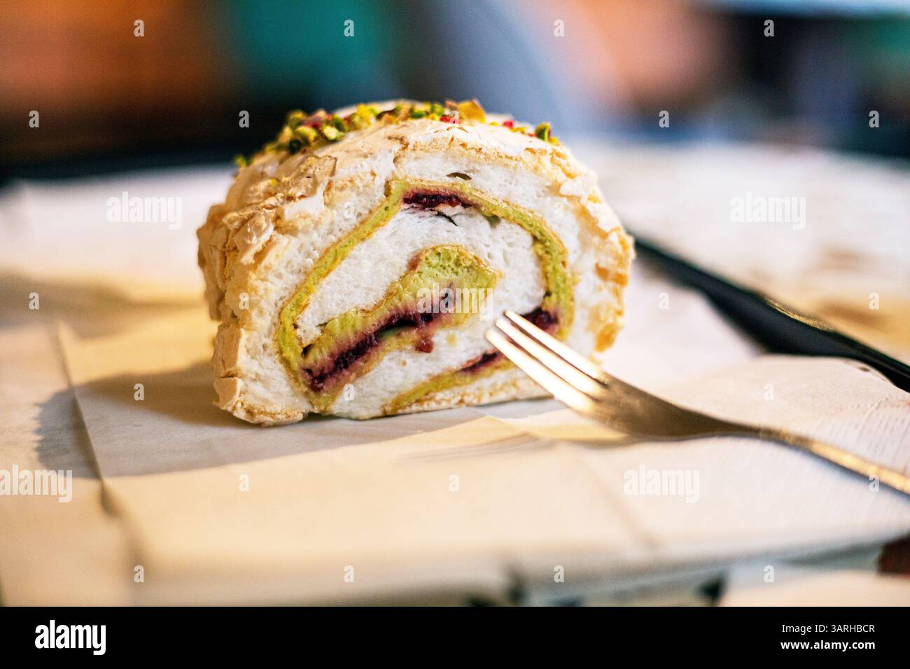 Fluffy meringue roll hi-res stock photography and images - Alamy