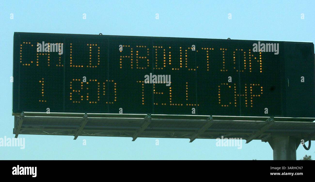 Aug 01, 2002; Los Angeles, CA, USA; Signal Alert signs all over the ...