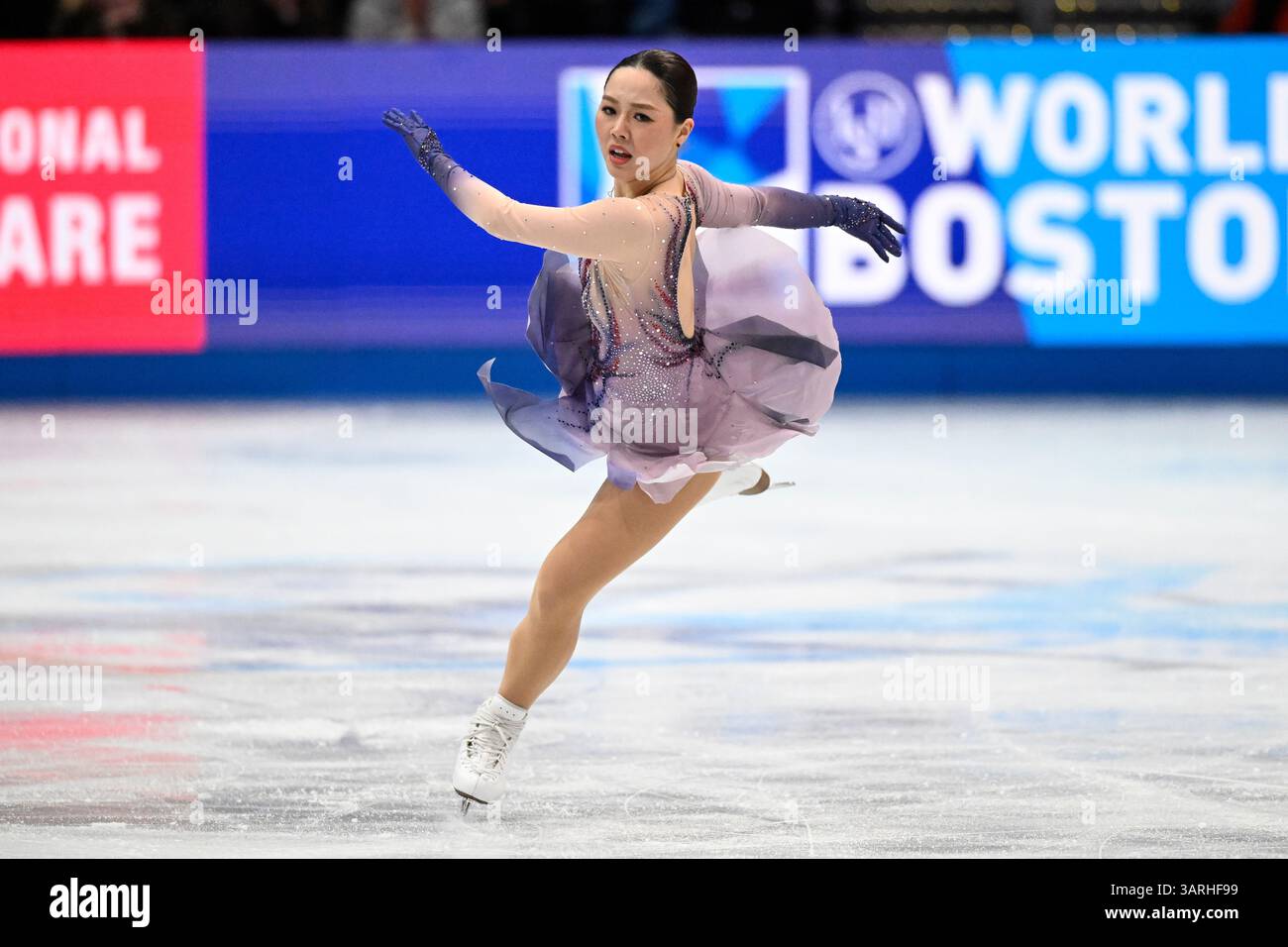 Boston, Mass. 28th Mar, 2025. Wakaba Higuchi of Japan skates in the ...