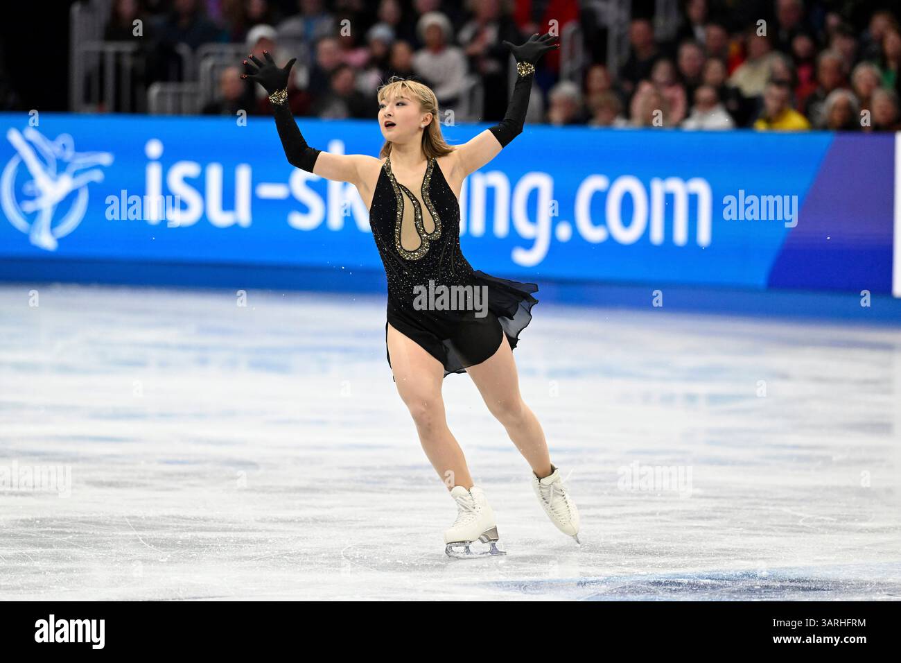 March 28, 2025, Boston, Mass: Kaori Sakamoto of Japan skates in the ...