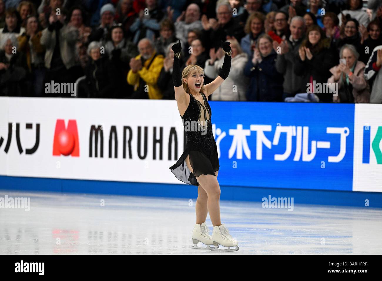 March 28, 2025, Boston, Mass: Kaori Sakamoto of Japan skates in the ...