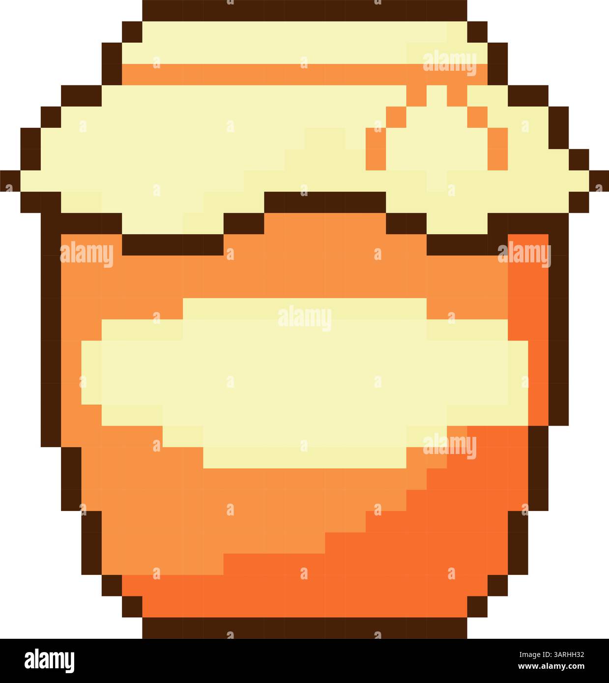 Homemade jam icon. Pixel art object in 8 bit style. Isolated vector ...