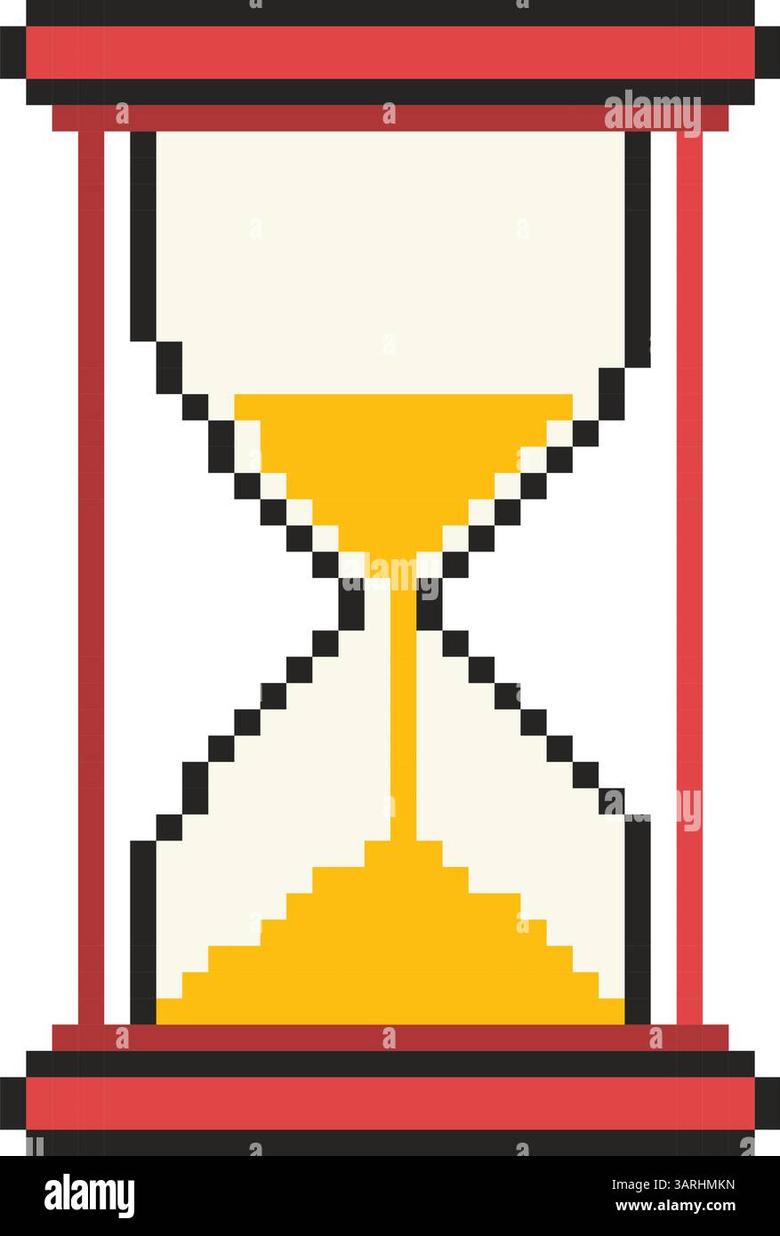 8 bit hourglass icon. Pixel art object. Old school vintage game graphic Stock Vector Image & Art ...