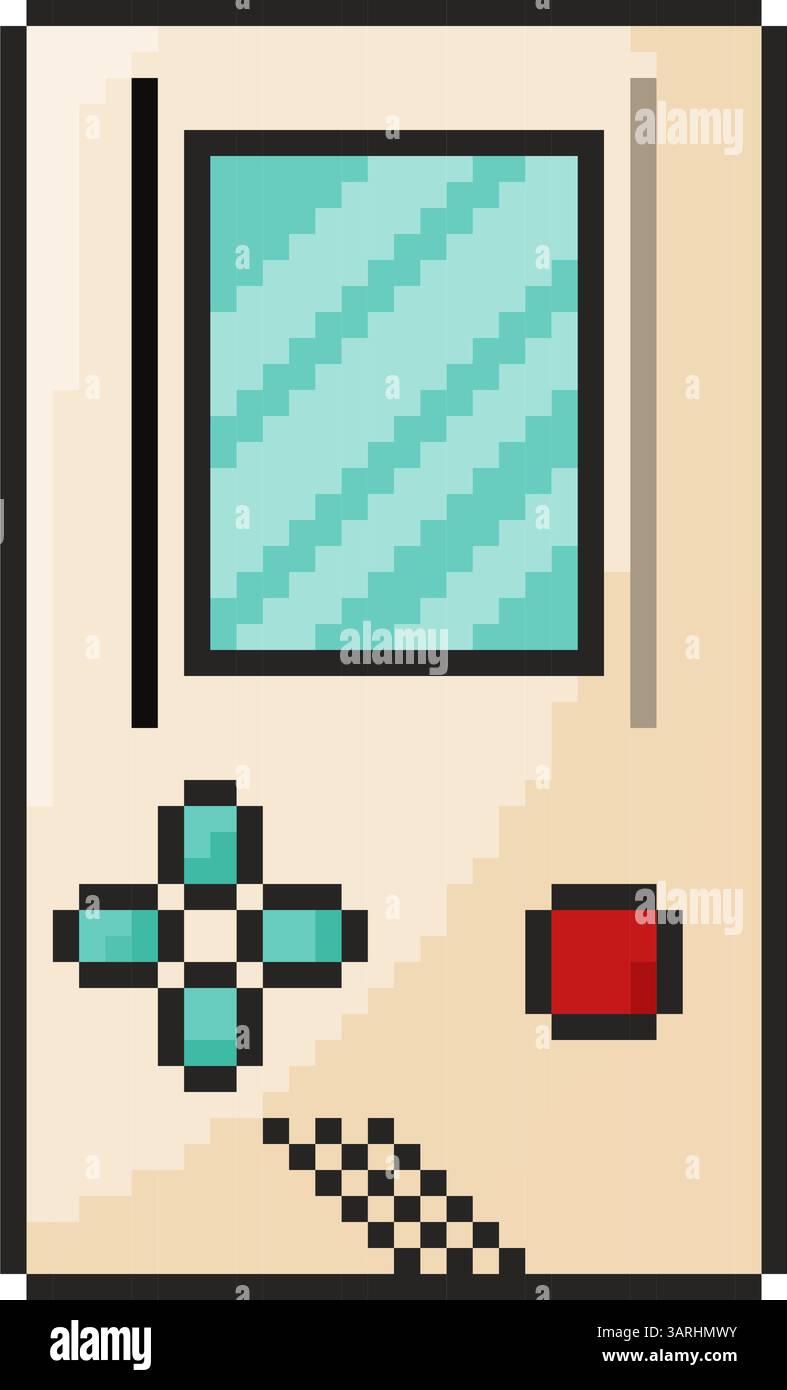 8 bit game device icon. Pixel art object. Old school computer graphic ...